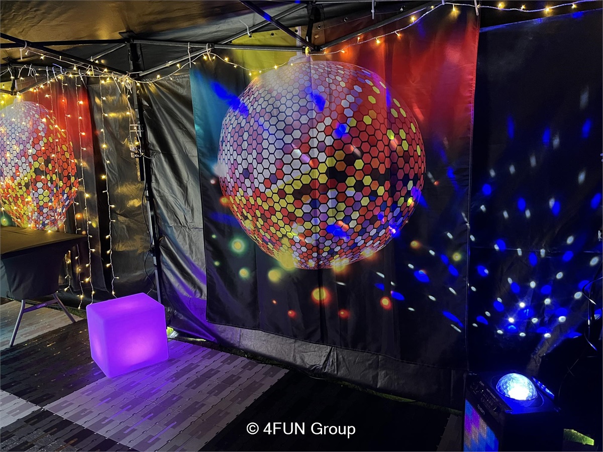 Large disco party tent for hire